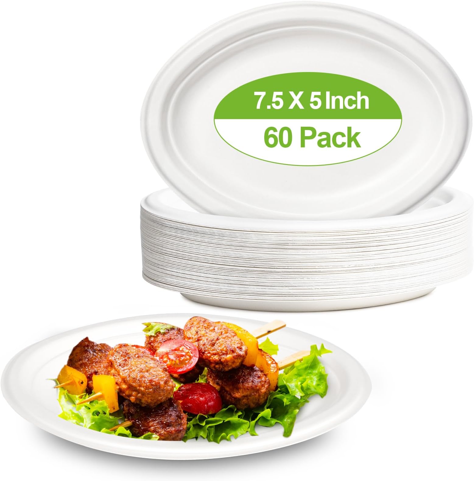 Amazon.com: ACKJGGG 9 Inch Paper Plates Dinner Size Disposable Plate 40 ...