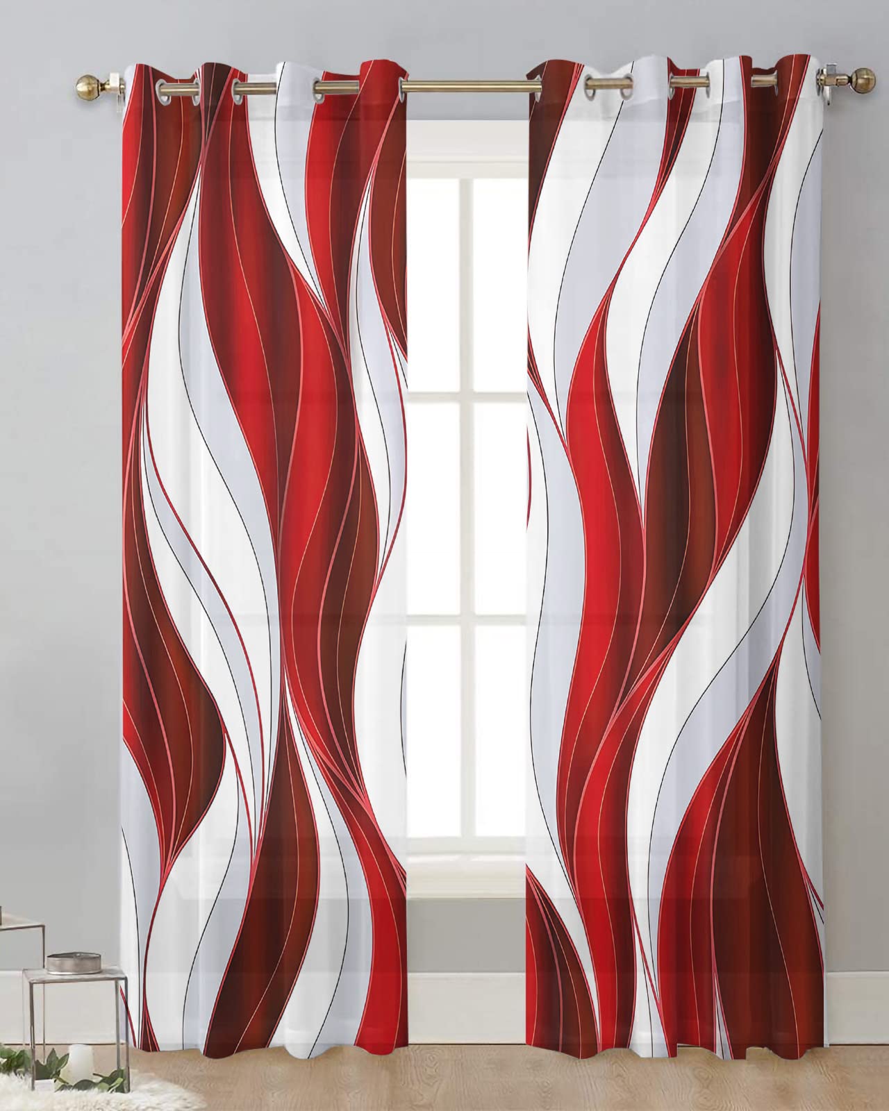 Bright Red Sheer Curtains Buy Meraki 1 Red Sheer Curtains Online