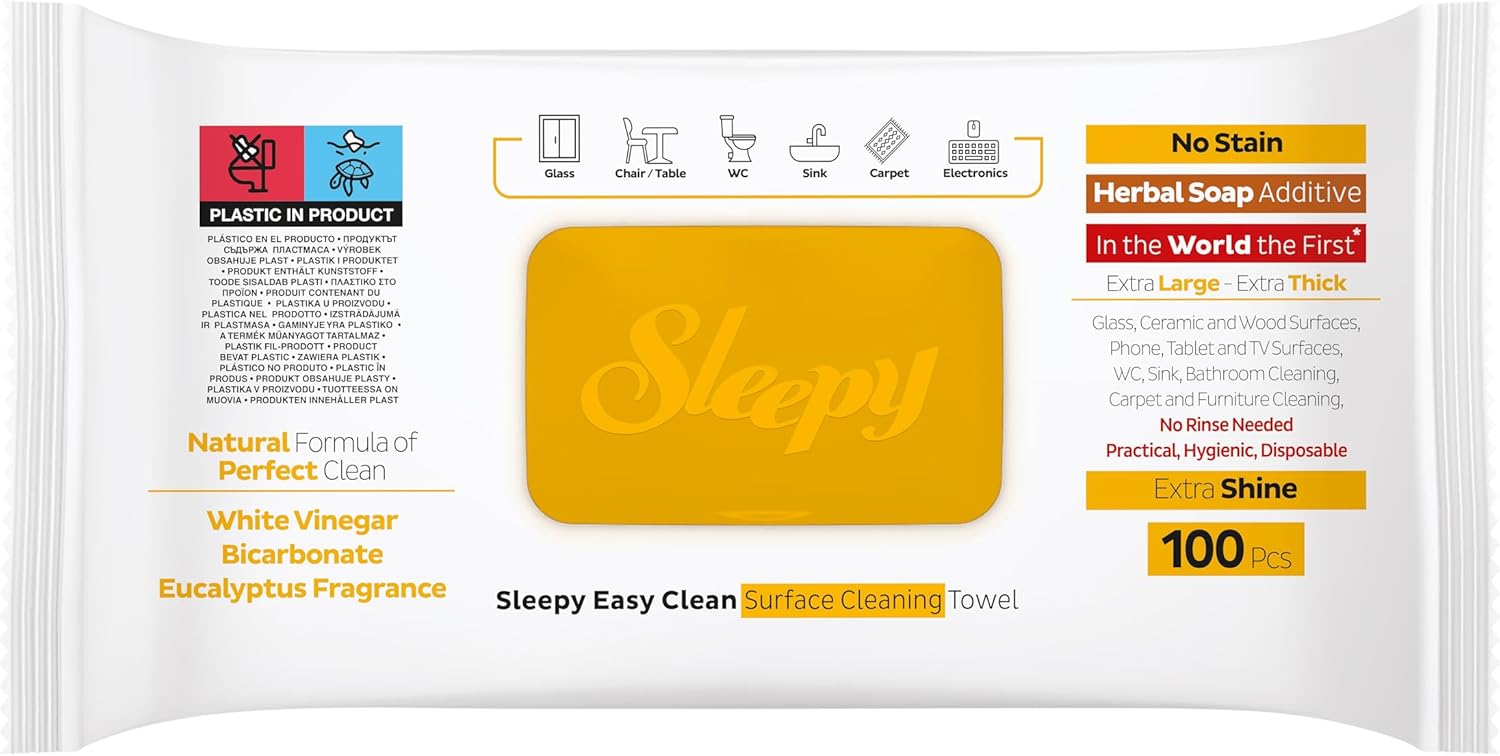 Amazon.com: Sleepy Easy Clean All Purpose Cleaning Wet Wipes, Large