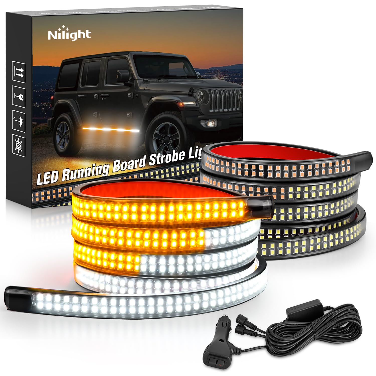 Amazon.com: Nilight 2PCS 70 Inch Emergency Strobe Lights Strip 1125 LED ...