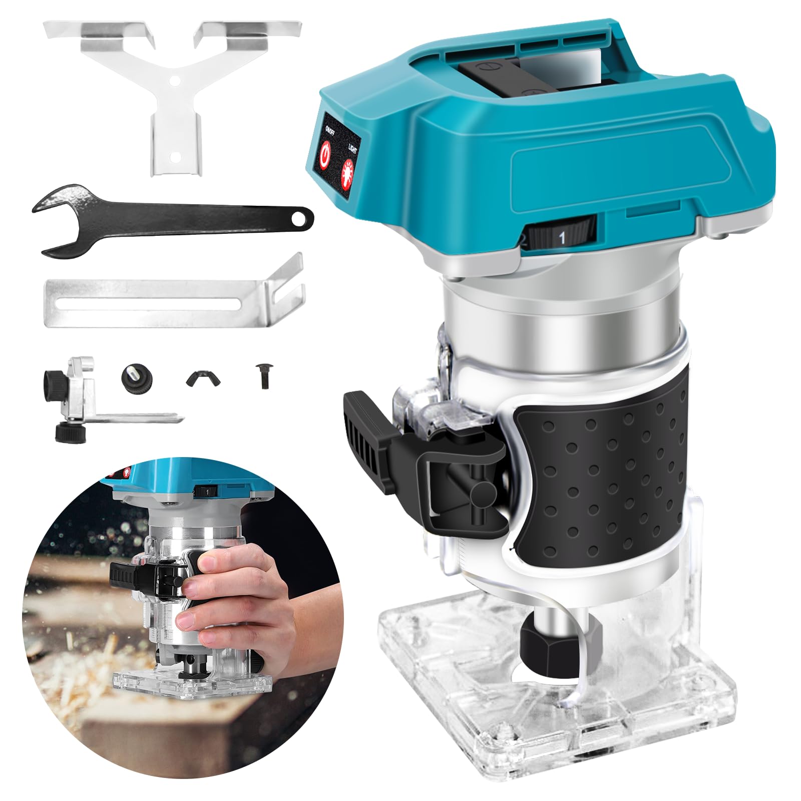 Cordless Palm Hand Routers for Makita 18V Battery, Brushless Wood Trim ...