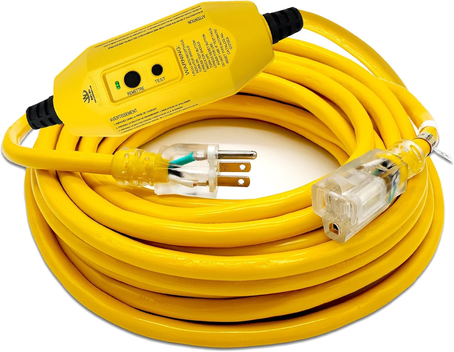 Amazon.com: 50 ft - GFCI 12 Gauge Heavy Duty SJTW Indoor/Outdoor Yellow ...