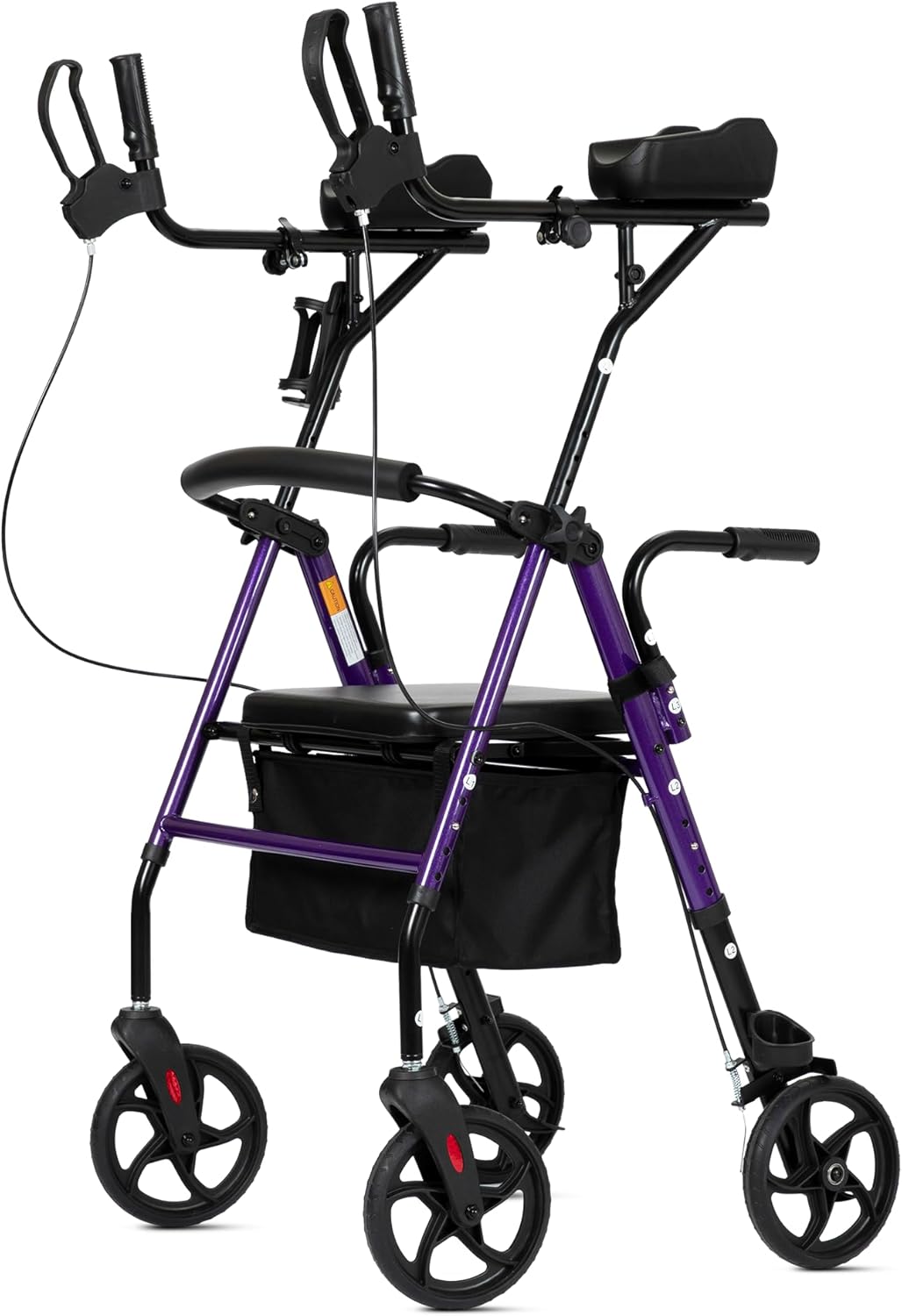 ELENKER Upright Walker, Stand Up Rollator Walker with Padded Seat and ...