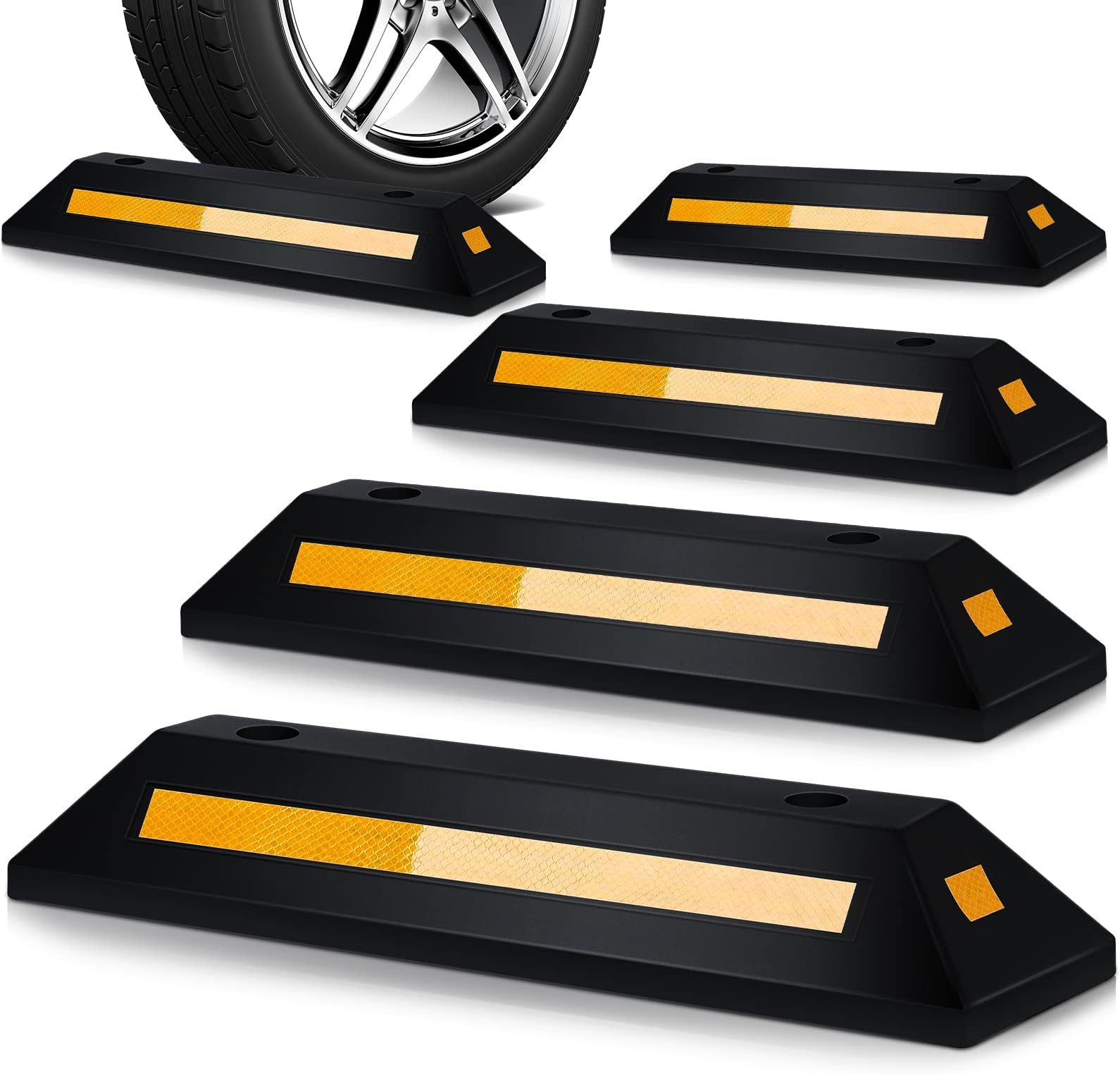 Amazon.com: Sadnyy 4 Pcs 21.7" Heavy Duty Parking Block Rubber Curb ...