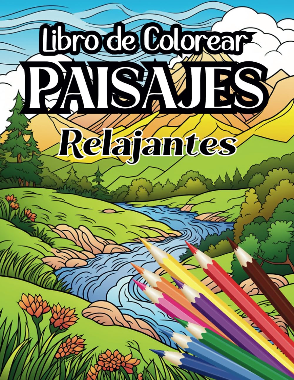 Amazon.com: Libro para Colorear Paisajes Relajantes: Libro de Colorear ...