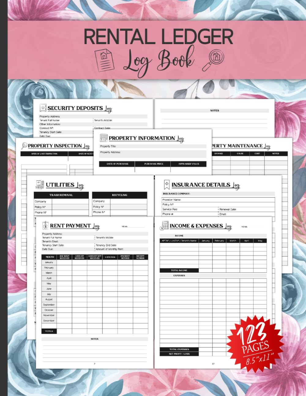 Amazon.com: Rental Ledger Book: Simple Rental Property Management Log ...