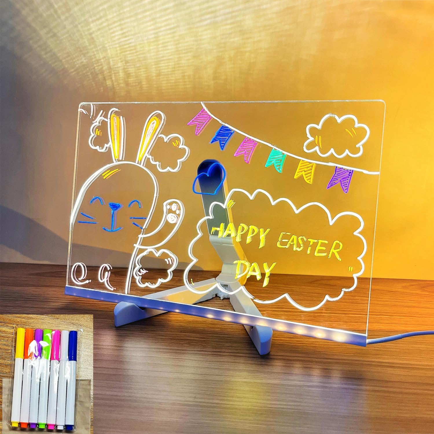 Amazon.com: LED Writing Board for Kids, 11.8" x 7.9" Light Up Dry Erase ...