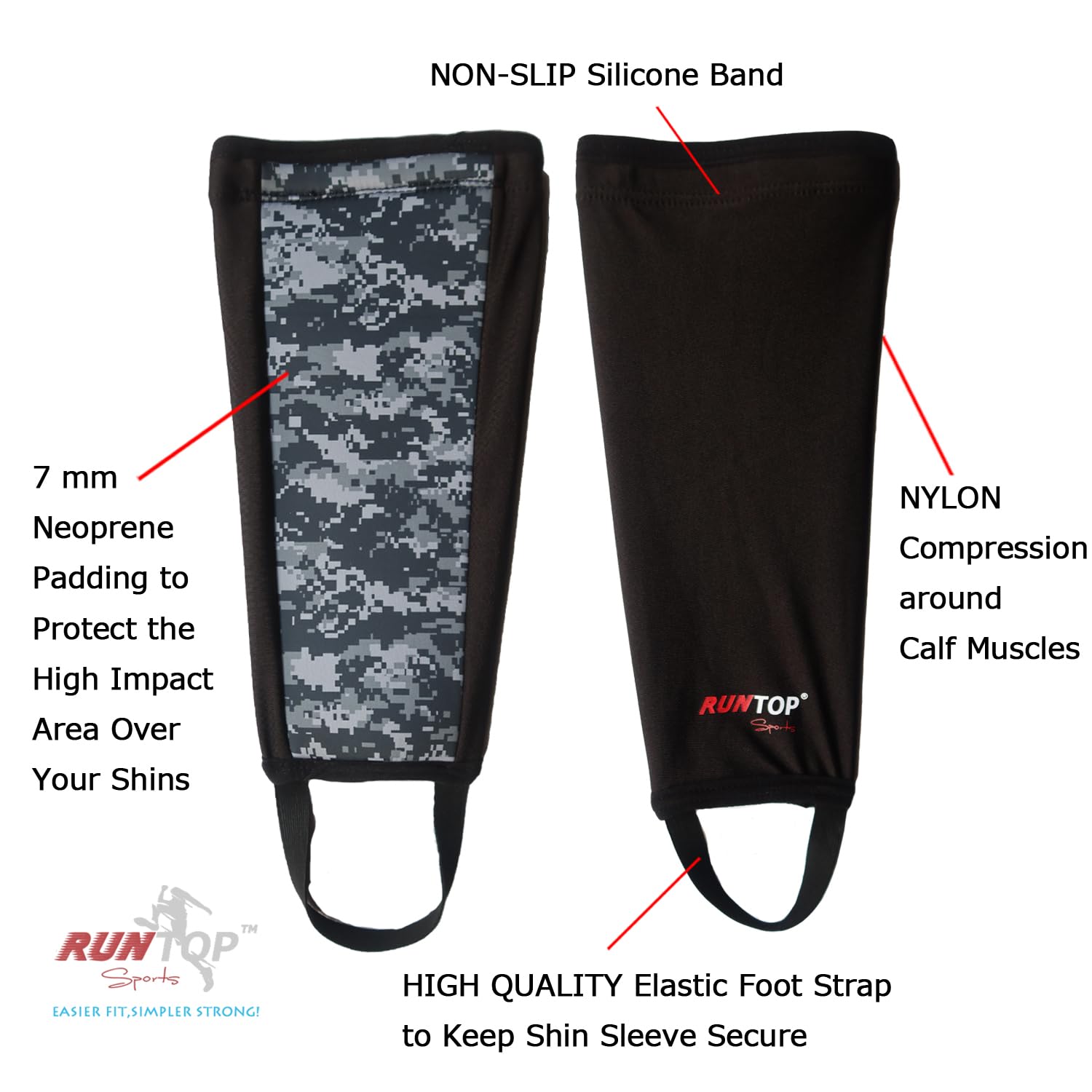 Snapklik.com : RUNTOP Shin Sleeves Guards For Rope Climbing Deadlifting ...