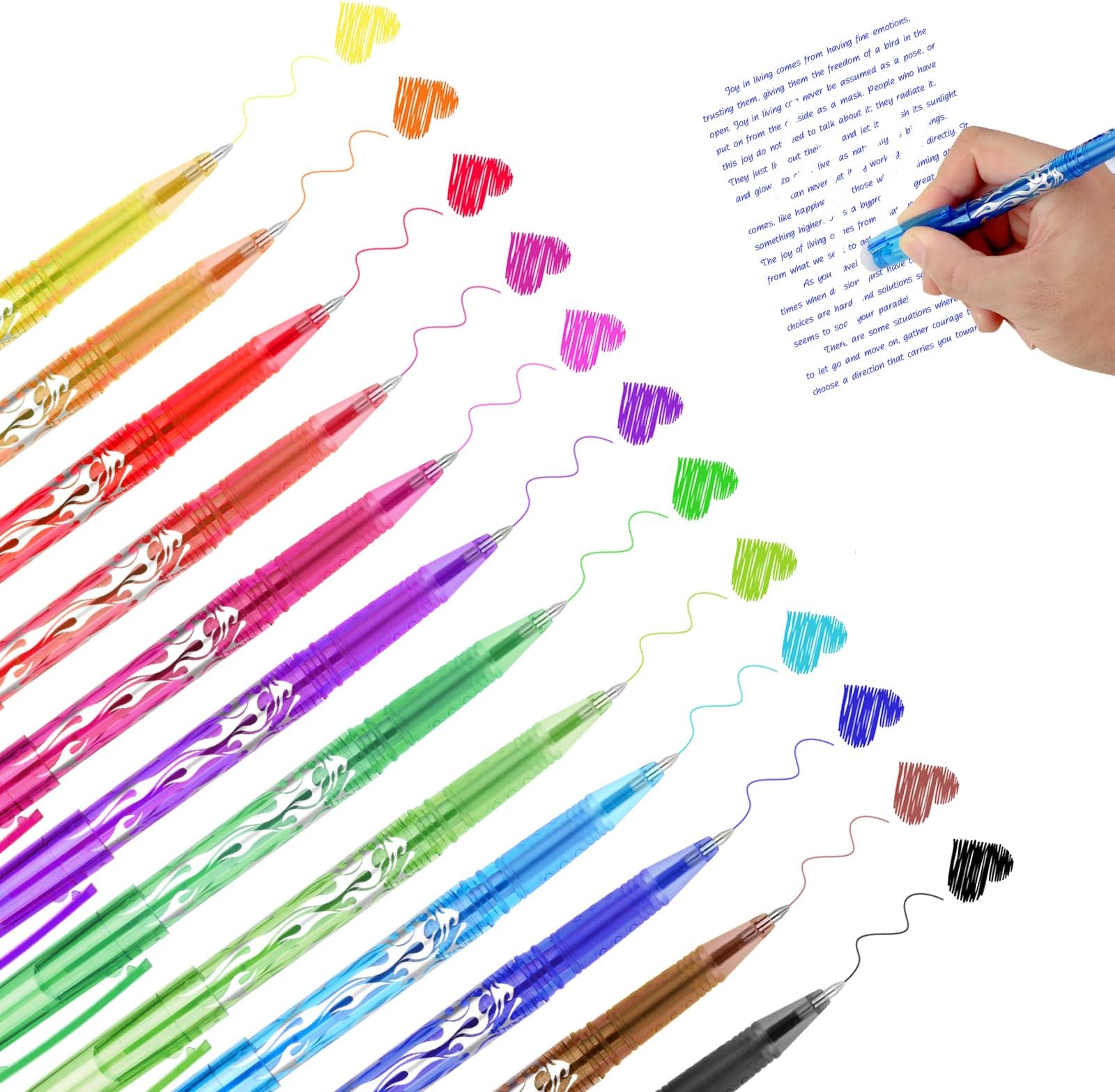 Teokantz 8 PCS Erasable Pens Colourful, 0.5mm Rub Out Pens, Erasable ...