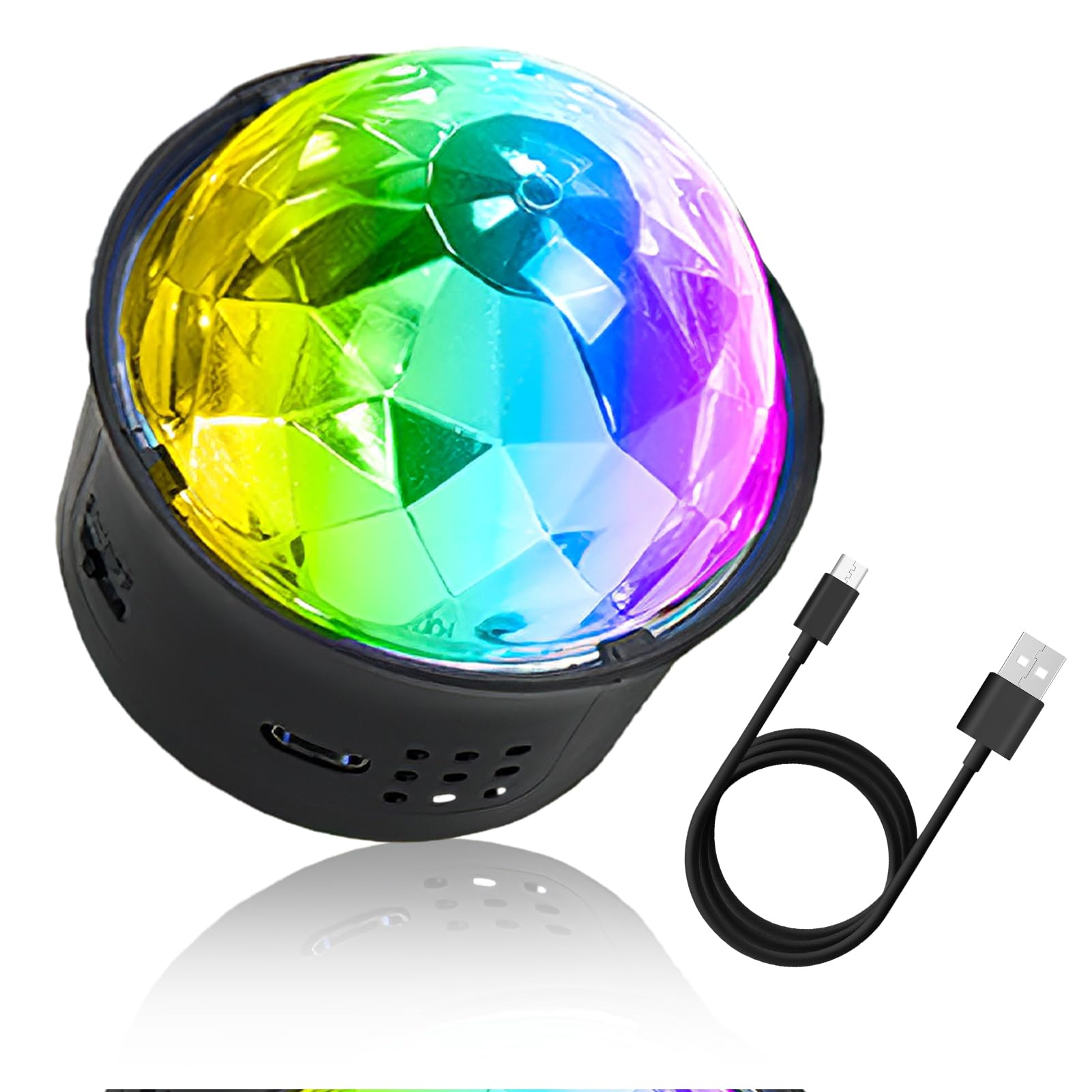 Disco Lights for Parties, Sound Activated LED Mini Disco Ball Light DJ ...