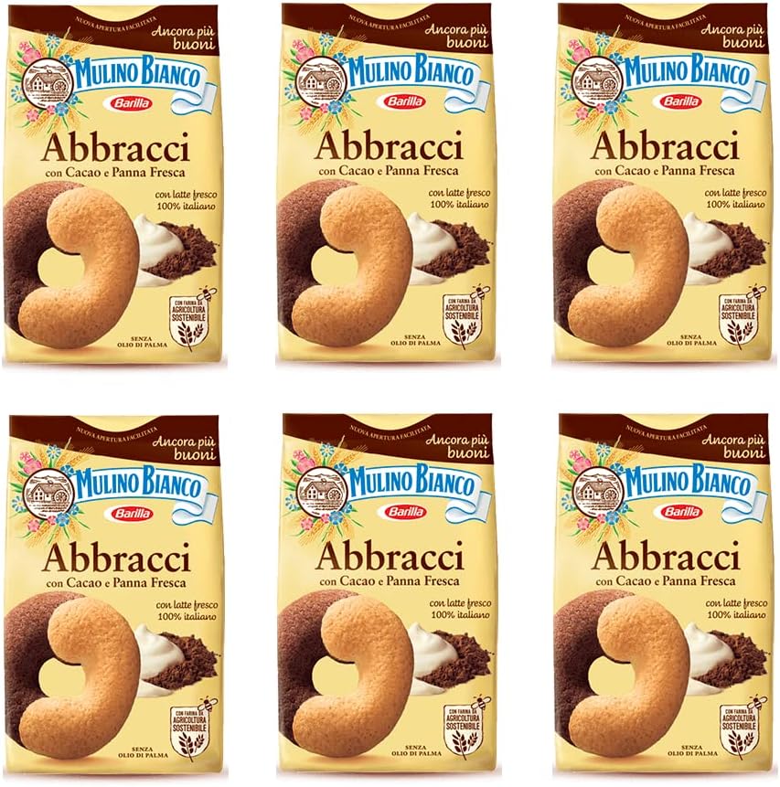 6X Mulino Bianco Abbracci Italian Biscuits Cookies 350g : Amazon.co.uk ...