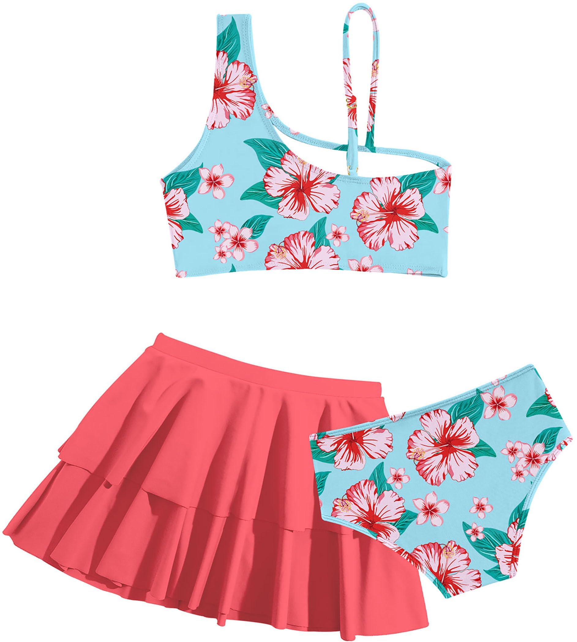Raisevern Girls Bathing Suit 5t 3 Piece Swimsuit Size 6 4226