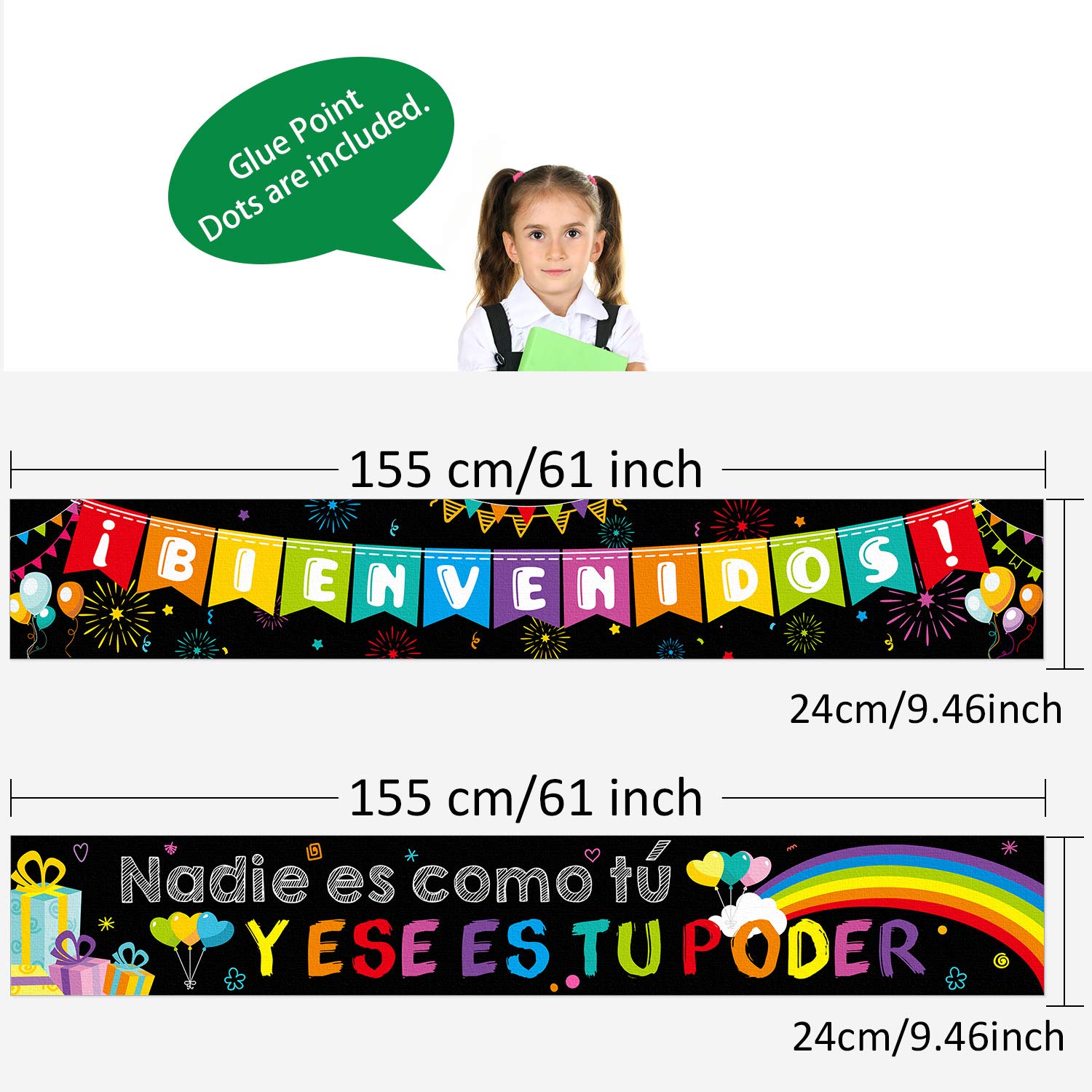 2 Pieces Bienvenidos Sign Spanish Welcome Banner Spanish Banner ...