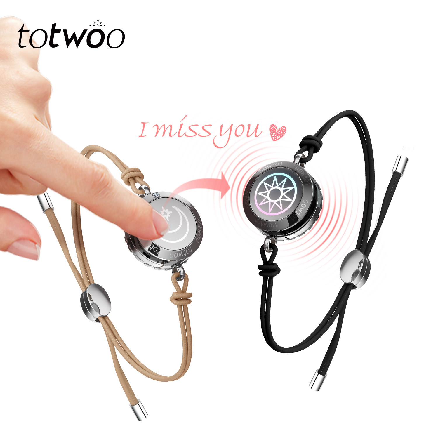 Watch TOTWOO Couple Smart Bracelet Loop Long Distance Bracelets on ...