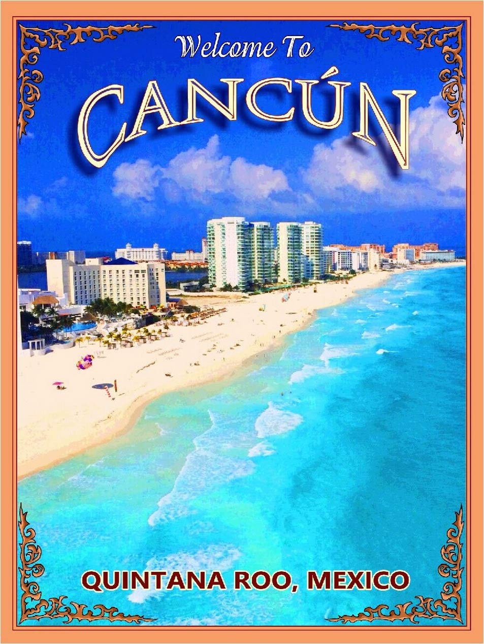Amazon.com: TYmall Wall Art Metal Hanging Sign Cancún Mexico Yucatán ...
