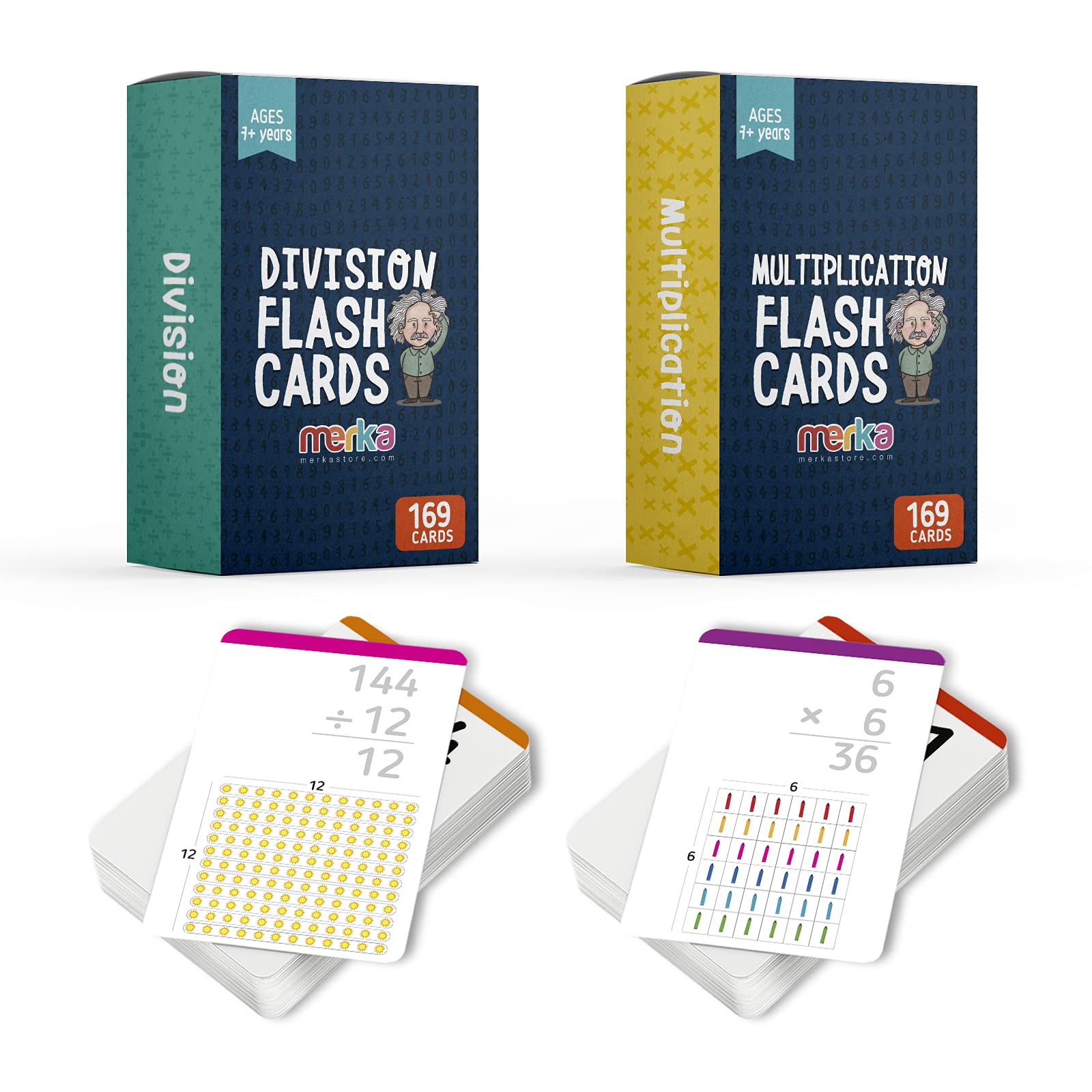 Buy merka Educational Flashcards: Multiplication Facts (169 Cards) and ...