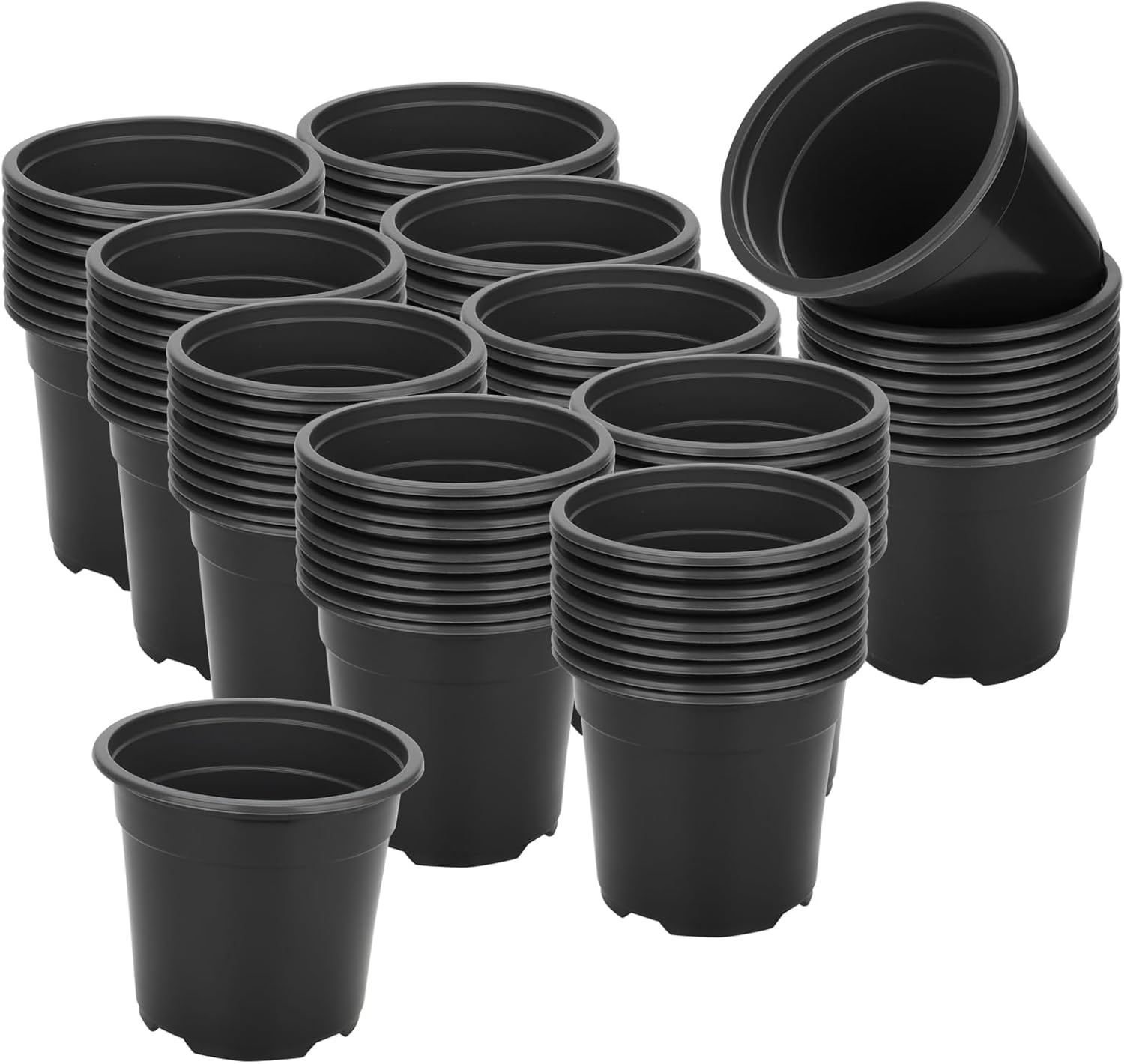 Amazon.com: SENJEOK 100Pcs 6 Inch Black Plastic Plant Nursery Pots ...