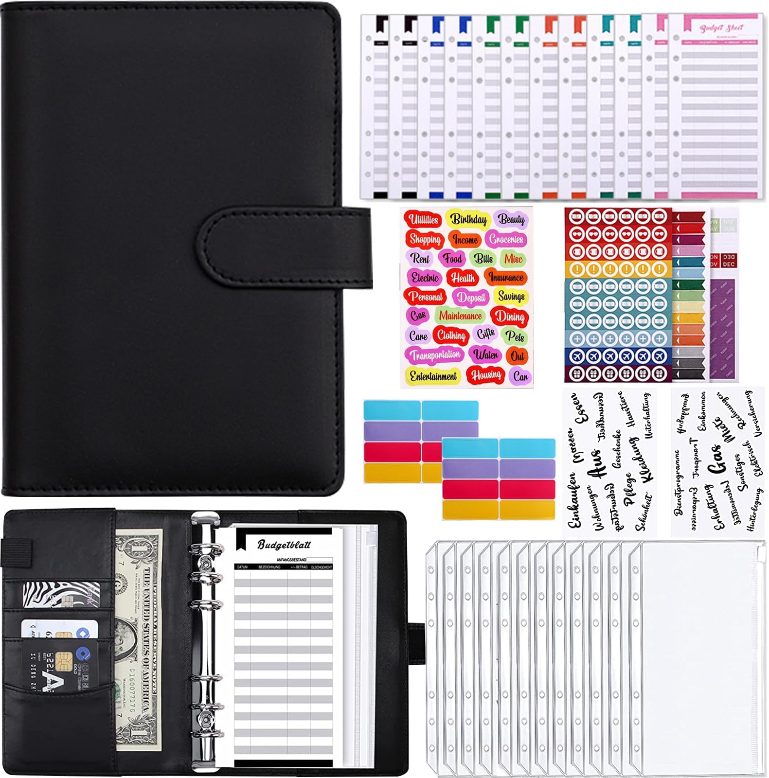 A6 Binder Budget Planner German: Money Organiser Budget Planner with 12 ...