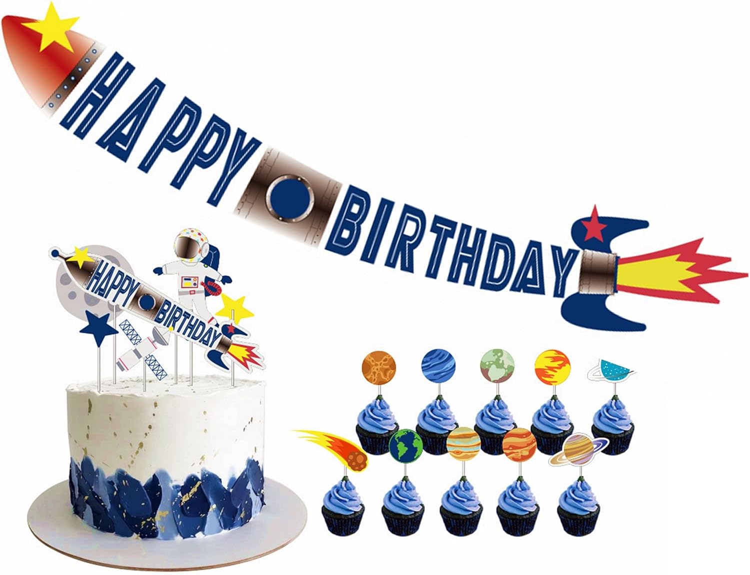 Amazon.com: Pre-assembled Outer Space Themed Birthday Party Set ...