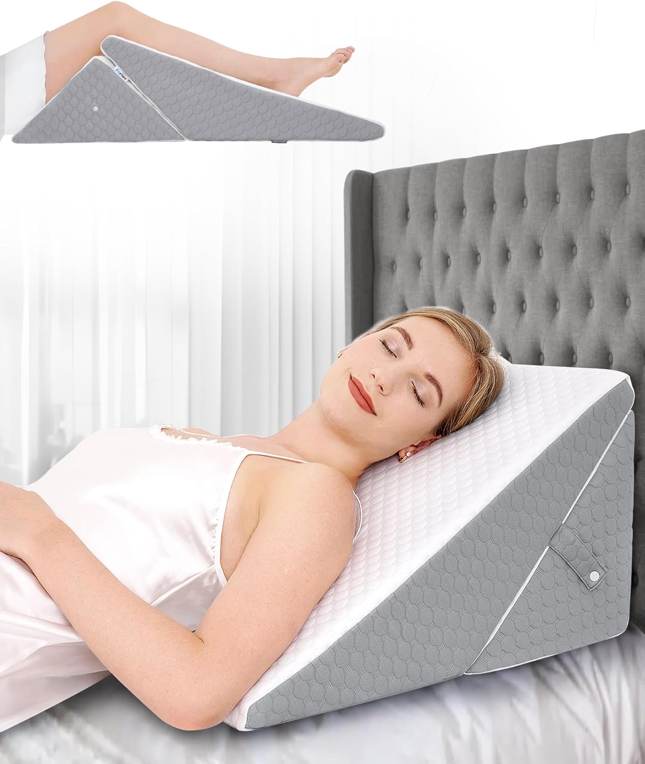 Amazon.com: Forias Wedge Pillow for Sleeping 7-in-1 Foldable Bed Wedge ...