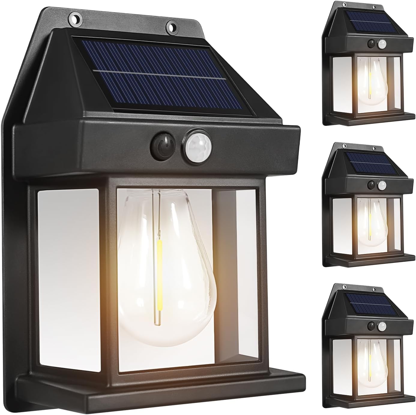 Amazon.com: Solar Lights Outdoor, Dusk to Dawn Solar Wall Sconce Motion Sensor, 3 Lighting Modes ...
