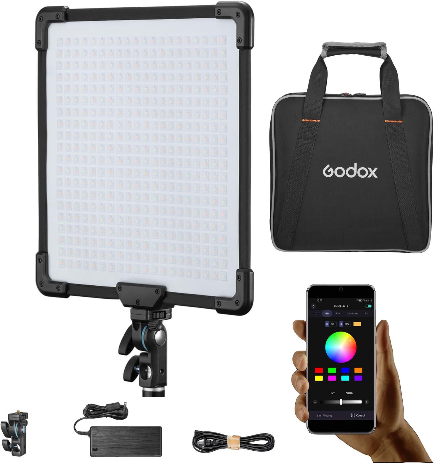 Amazon.com : Neewer Foldable 256 LED Lighting Panel on Frabic, with 2 ...