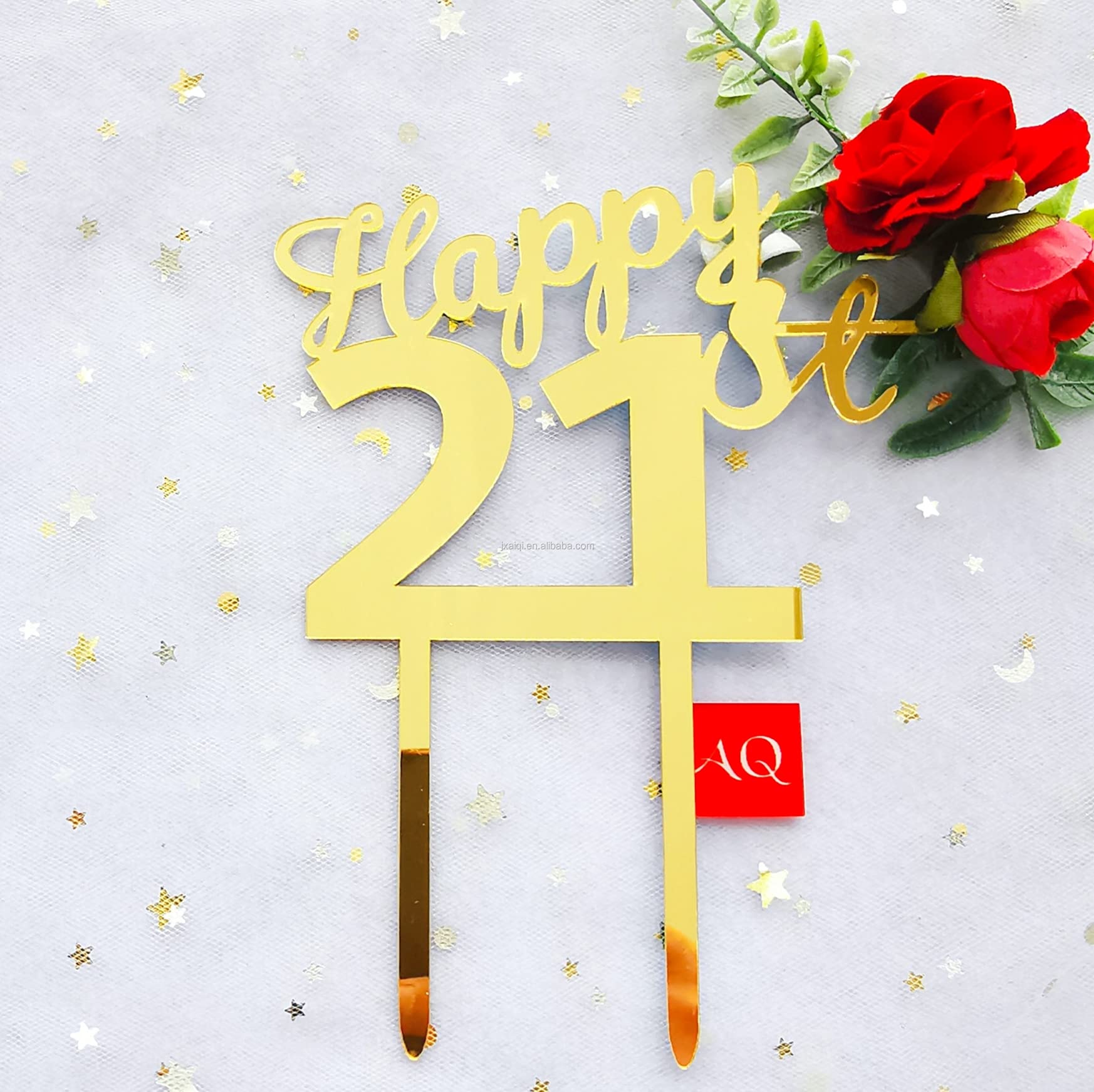 Buy Happy 21st Cake Topper Birthday Gold Online at desertcartINDIA