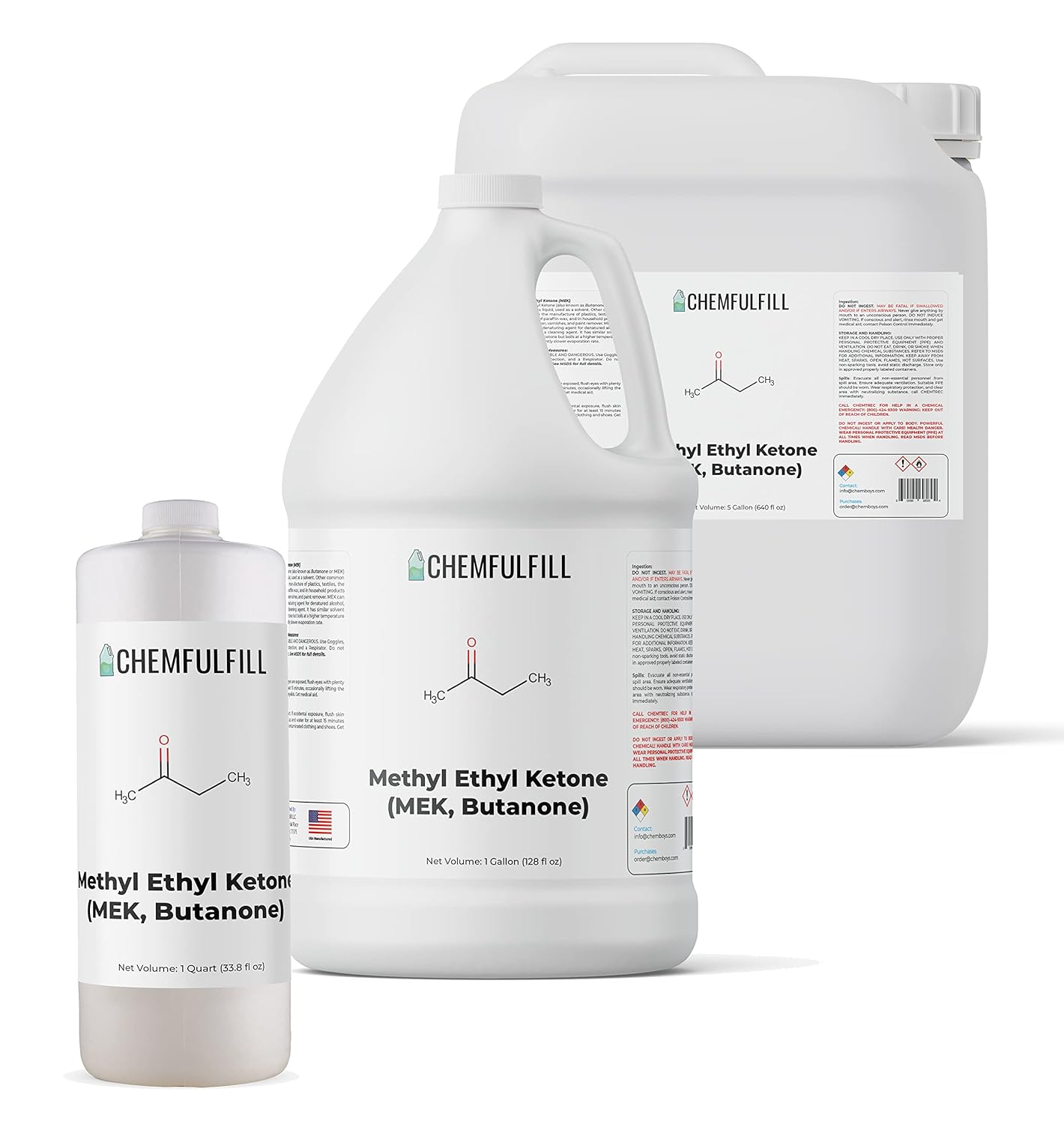 Chemfulfill Methyl Ethyl Ketone - High Purity MEK (Butanone): Amazon ...