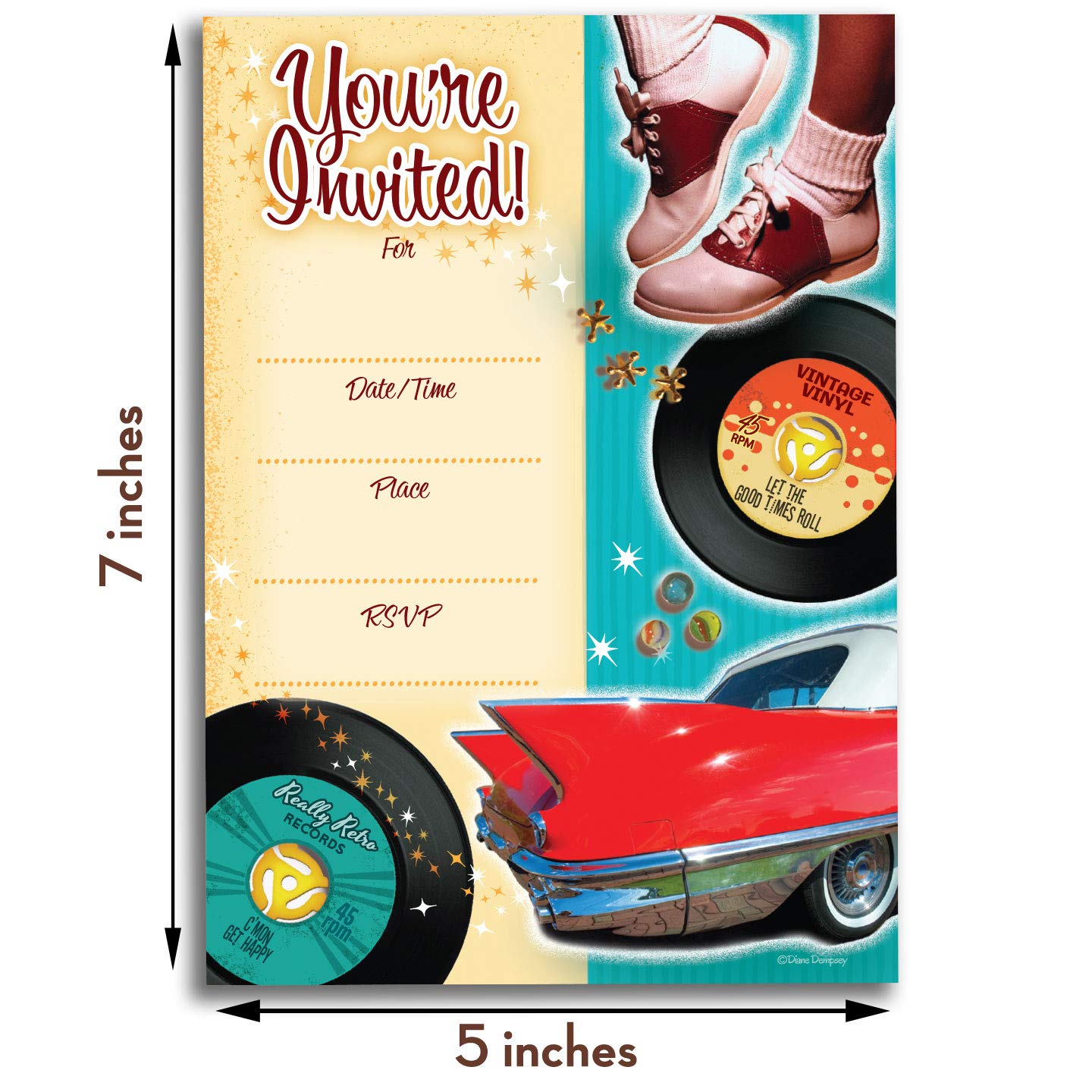 1950 S Theme Invitations Printable Retro Style Cocktails Poster Or