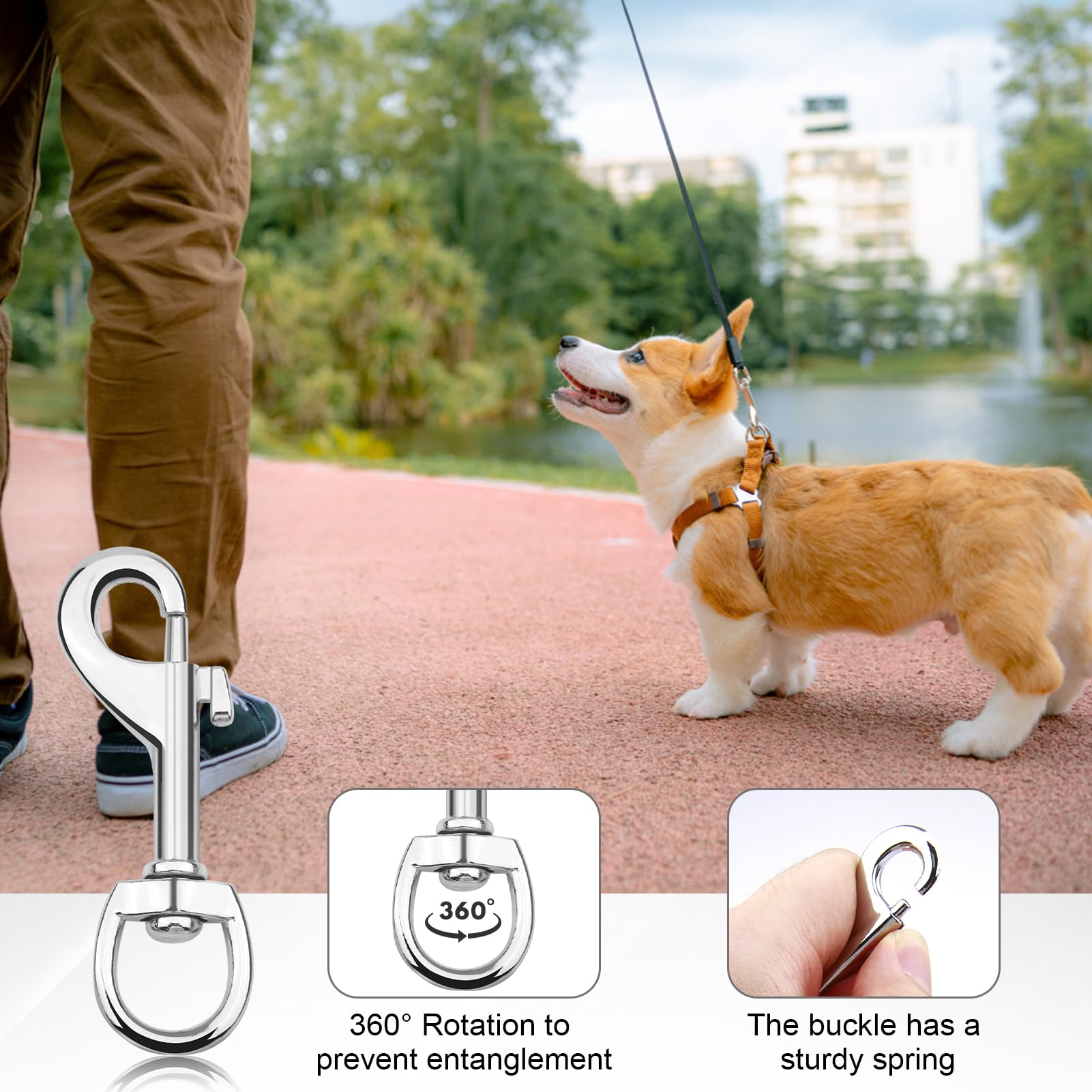 Dog Leash Hardware Therwen 24 Pcs Swivel Snap Hooks For Dog Leash Heavy ...