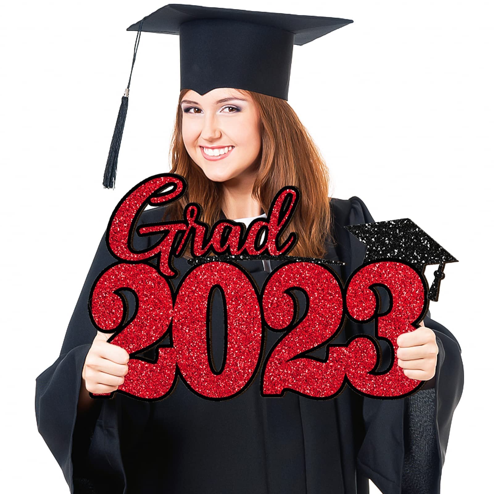 Buy Graduation Party Decorations for Class of 2024 - Red Grad 2024 Wood ...