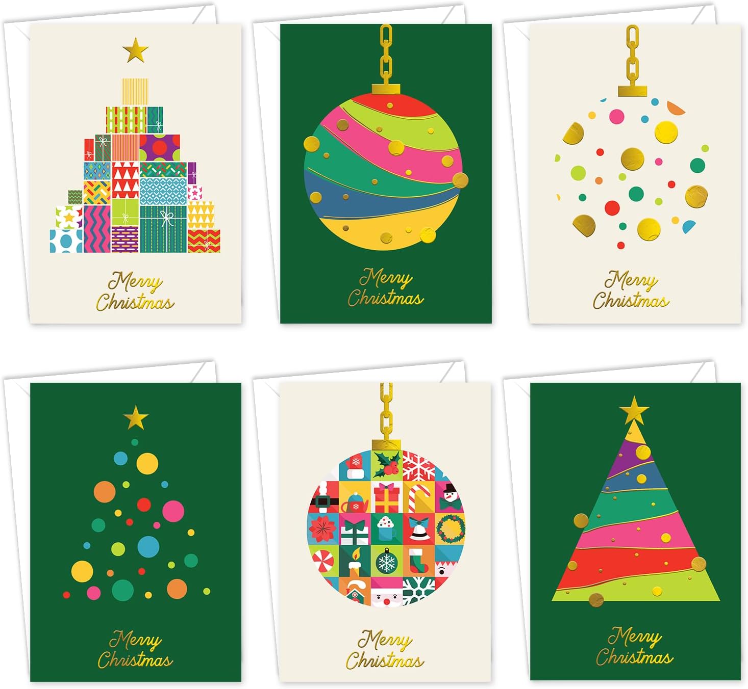Christmas Cards Pack of 36 – Gold Foil Luxury Christmas Cards 2024 ...