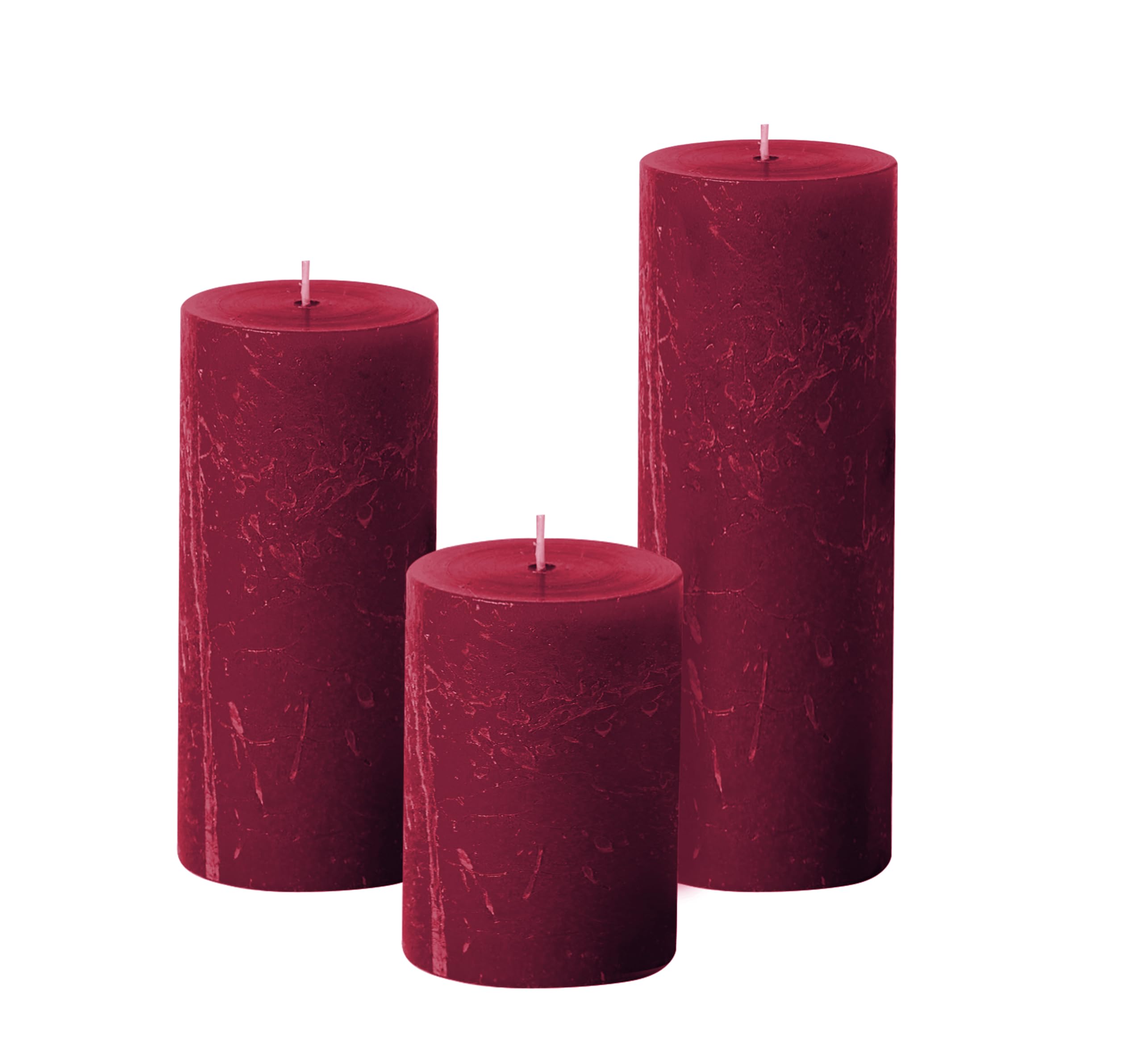 Amazon.com: Simply Soson 3x4, 3x6, 3x8 inch Burgundy Pillar Candles Set ...
