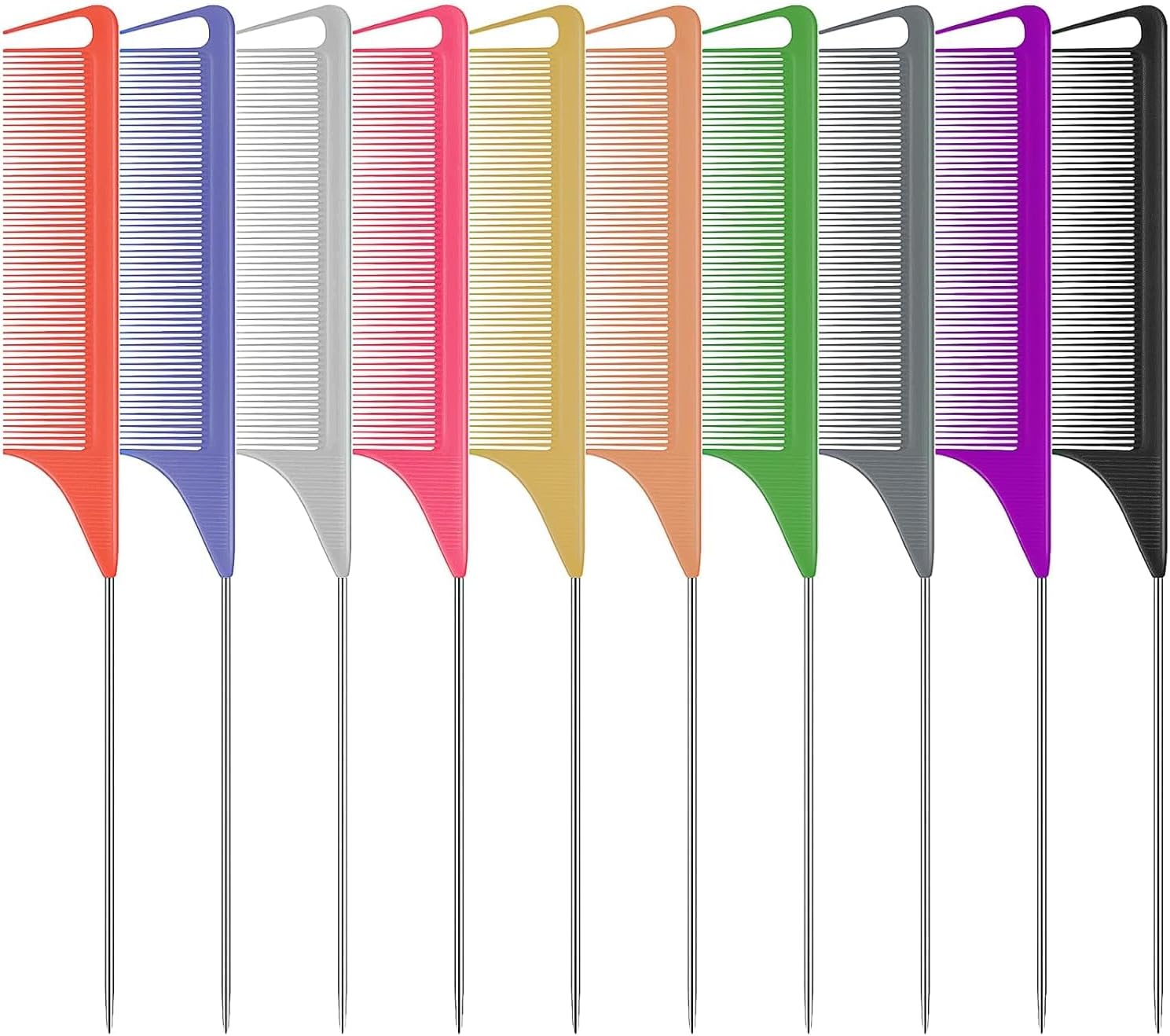 Amazon.com : 10 PCS Rat Tail Combs Set - Hair Teasing Fine Tooth Comb ...