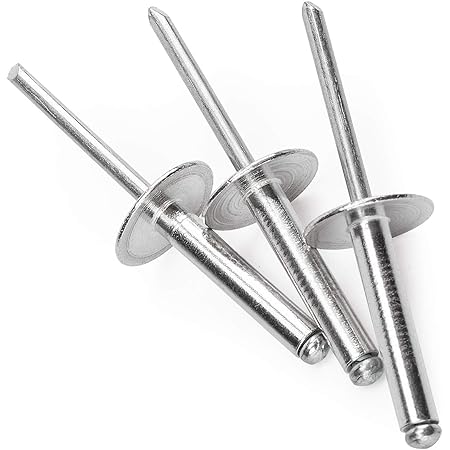 Amazon.com: Large Flange Pop Rivets 3/16" x 1" Aluminum Body Steel ...