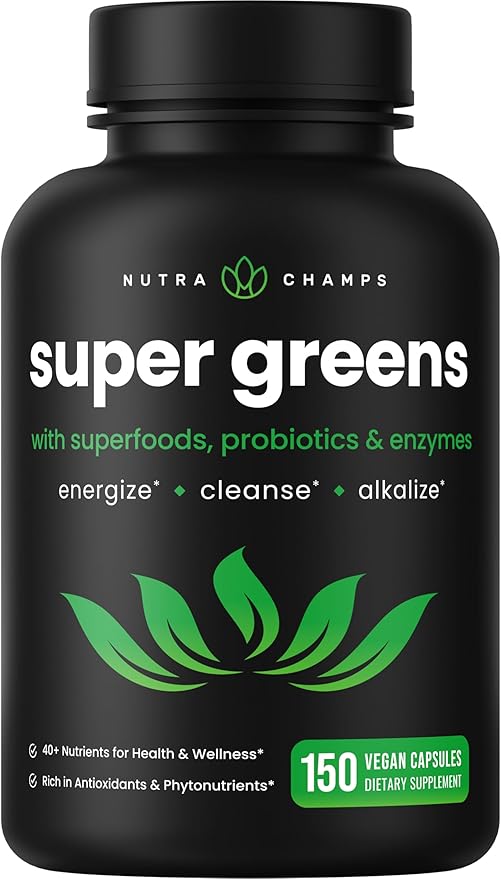 Amazon.com: Organic Super Greens Capsules - 40+ Superfoods & Greens ...