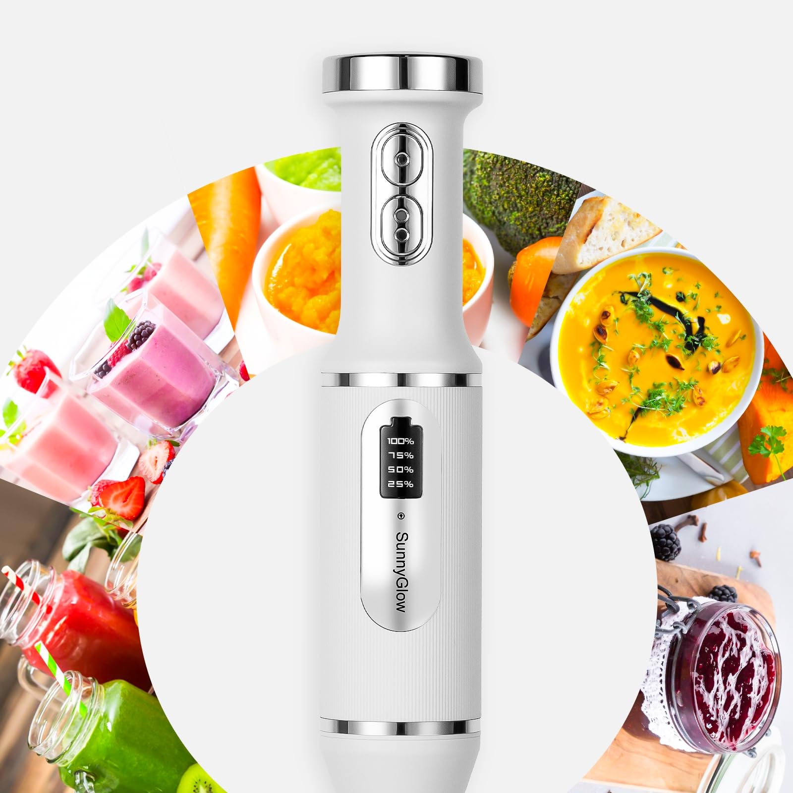Cordless Hand Blender: Rechargeable Cordless Immersion Blender Handheld ...