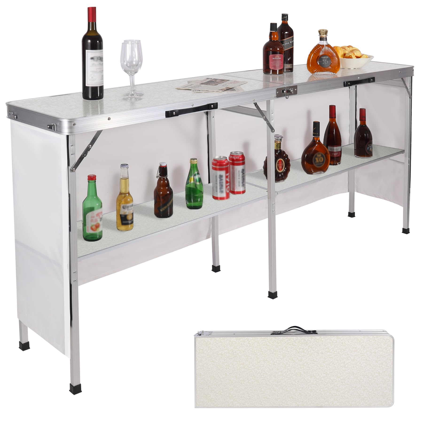 Snapklik.com : Extra Long Portable Bar Table, Pop-Up Mobile Bar ...