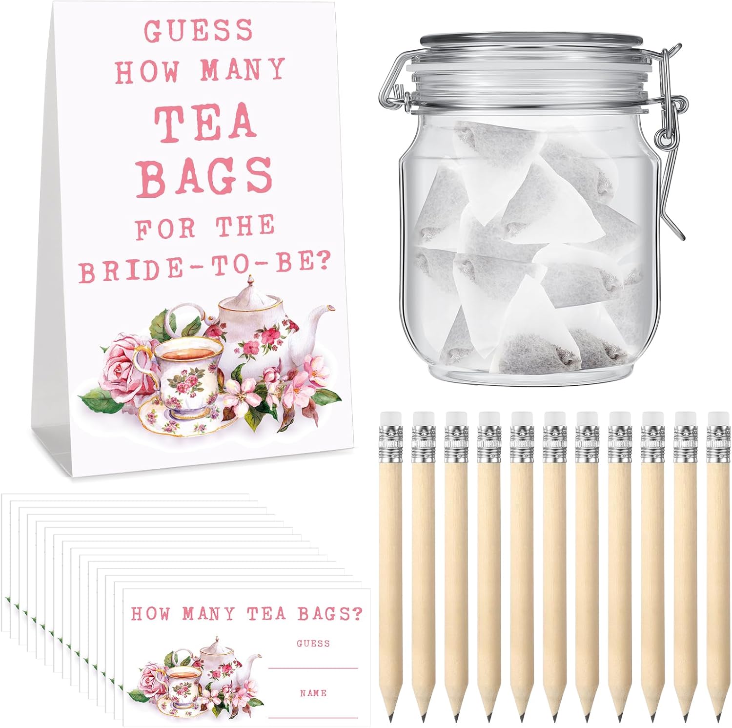 Amazon.com: Ninehaoou 72 Pcs Bridal Shower Tea Party Favor Game Prizes ...