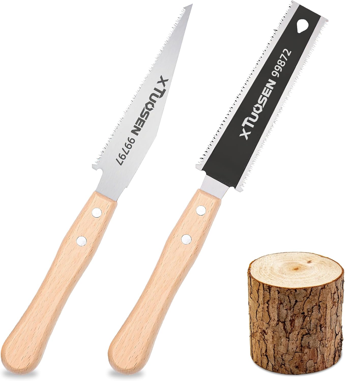 2-Piece Japanese Hand Saw Set & Wood Cutter, Double-Edged Ryoba & 6 ...