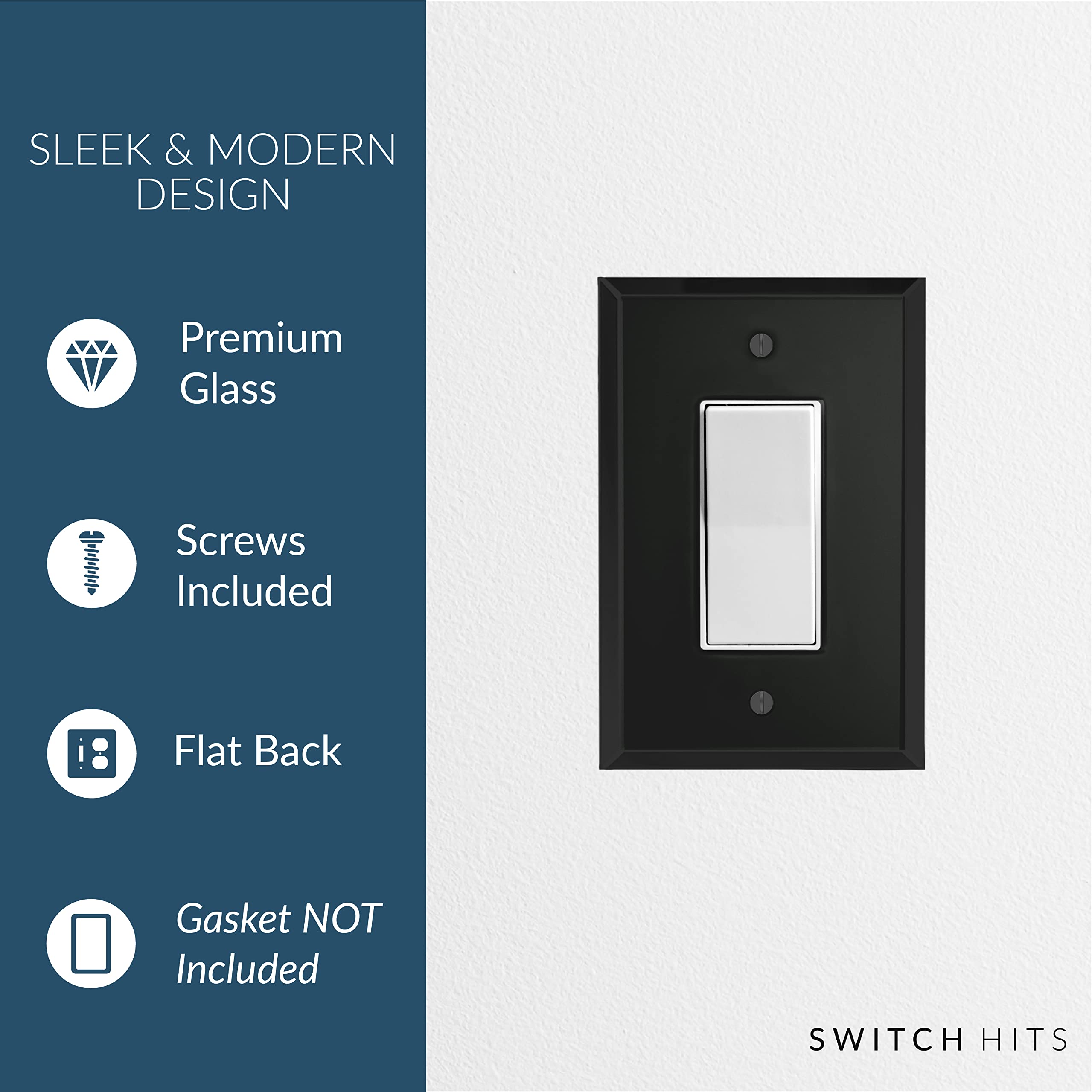 Four Mirror Switch Plates 8M GM Crystalline Mirror Plate, Finish Type:
