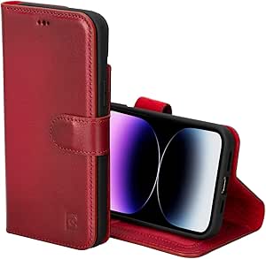 Amazon.com: BOULETTA for iPhone 15 Case Magsafe Compatible Full Grain Leather, Magnetic ...