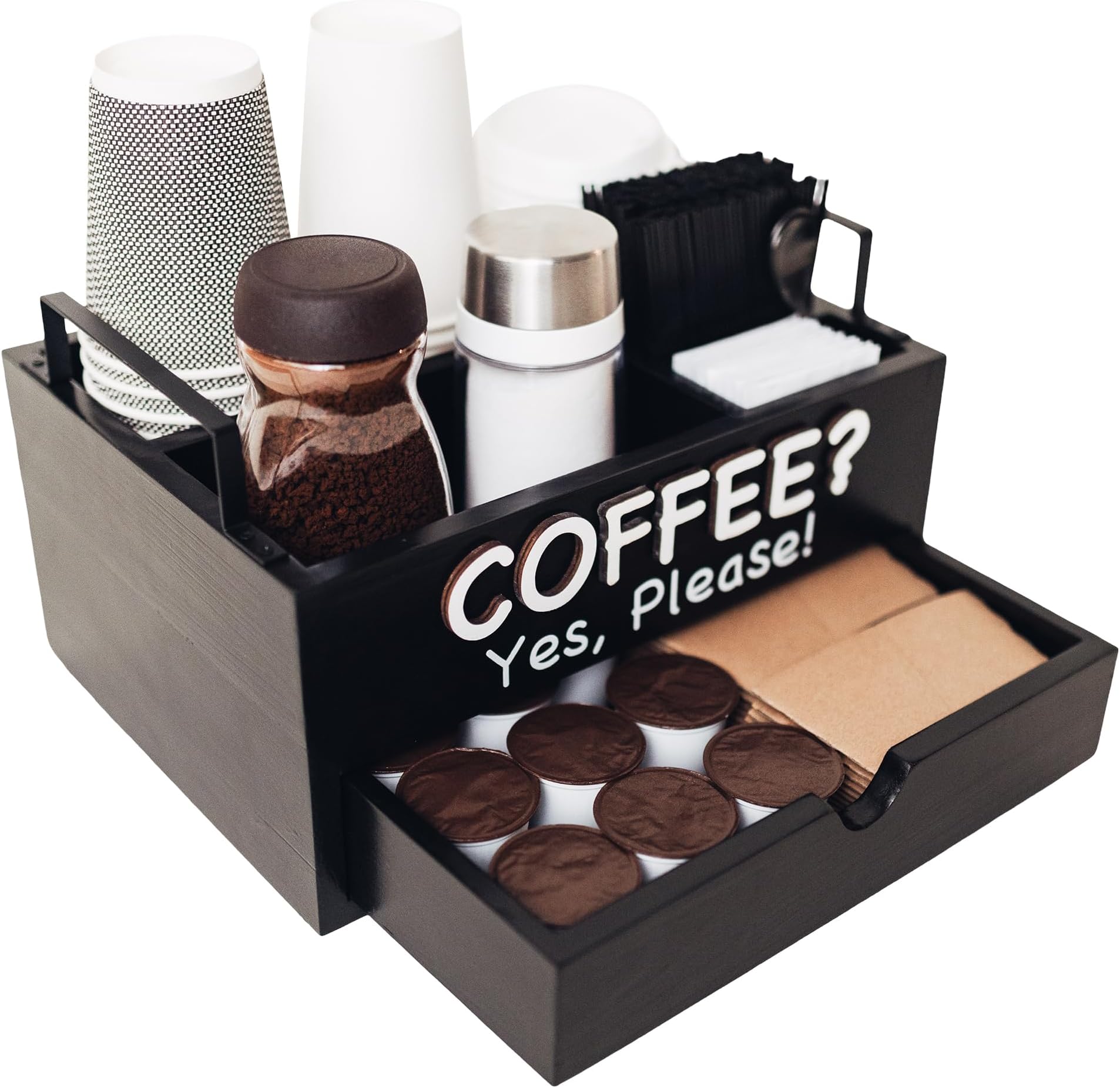 Amazon.com: HOME GLAMS Coffee Bar Organizer Station –Black & Gold ...