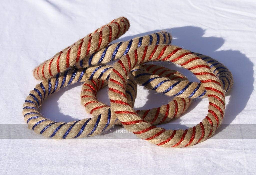 Spare set of 6 Rope Quoits (with steel core, 3 red, 3 blue) : Amazon.co ...