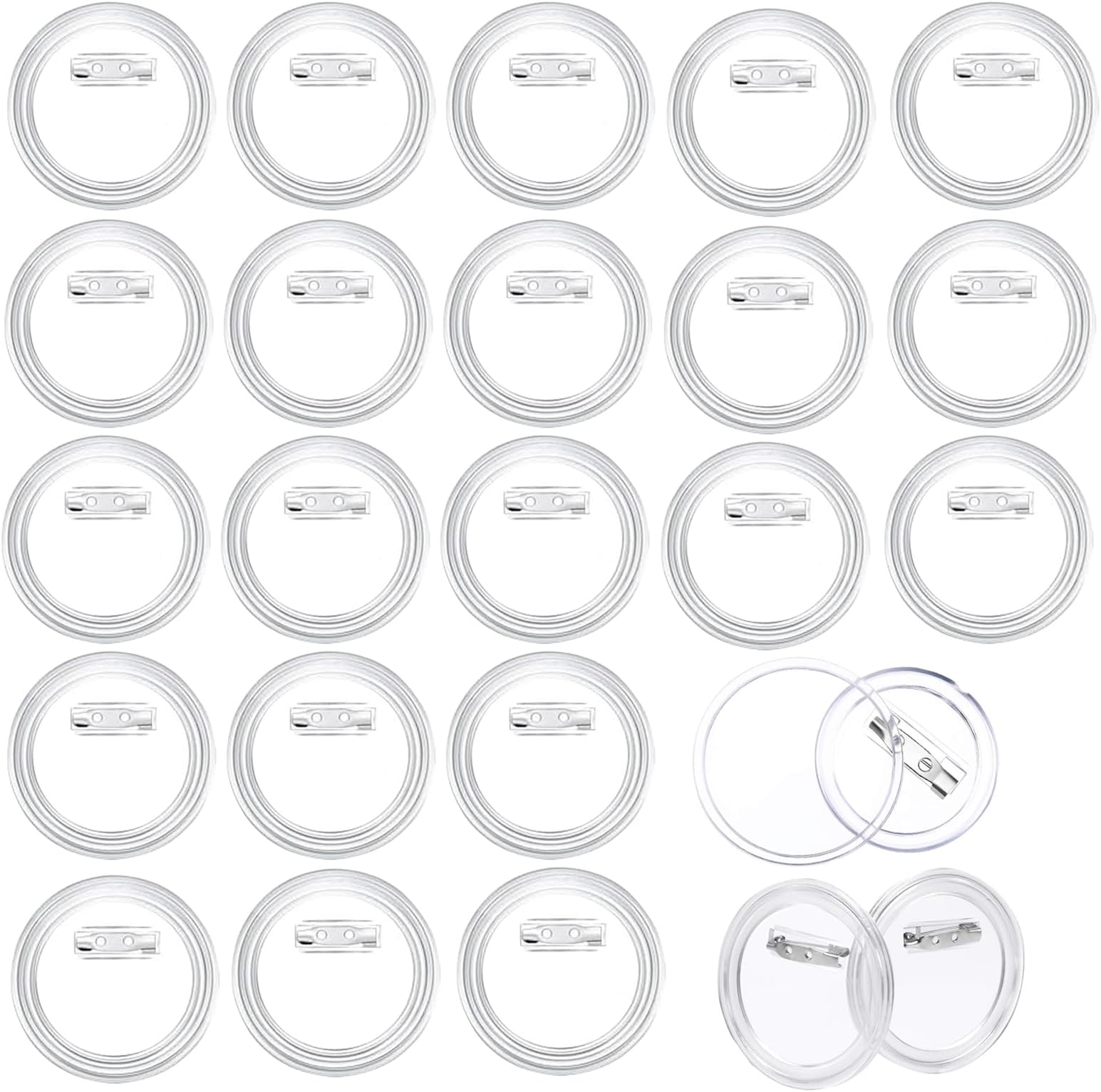 Amazon.com: 3 Inch Acrylic Button Pins Clear Plastic Button Badges Pin ...