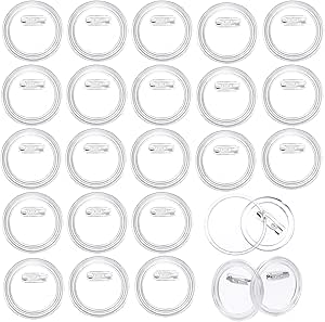 Amazon.com: 25Pcs DIY Acrylic Button Pin Badge - Clear Round Picture ...