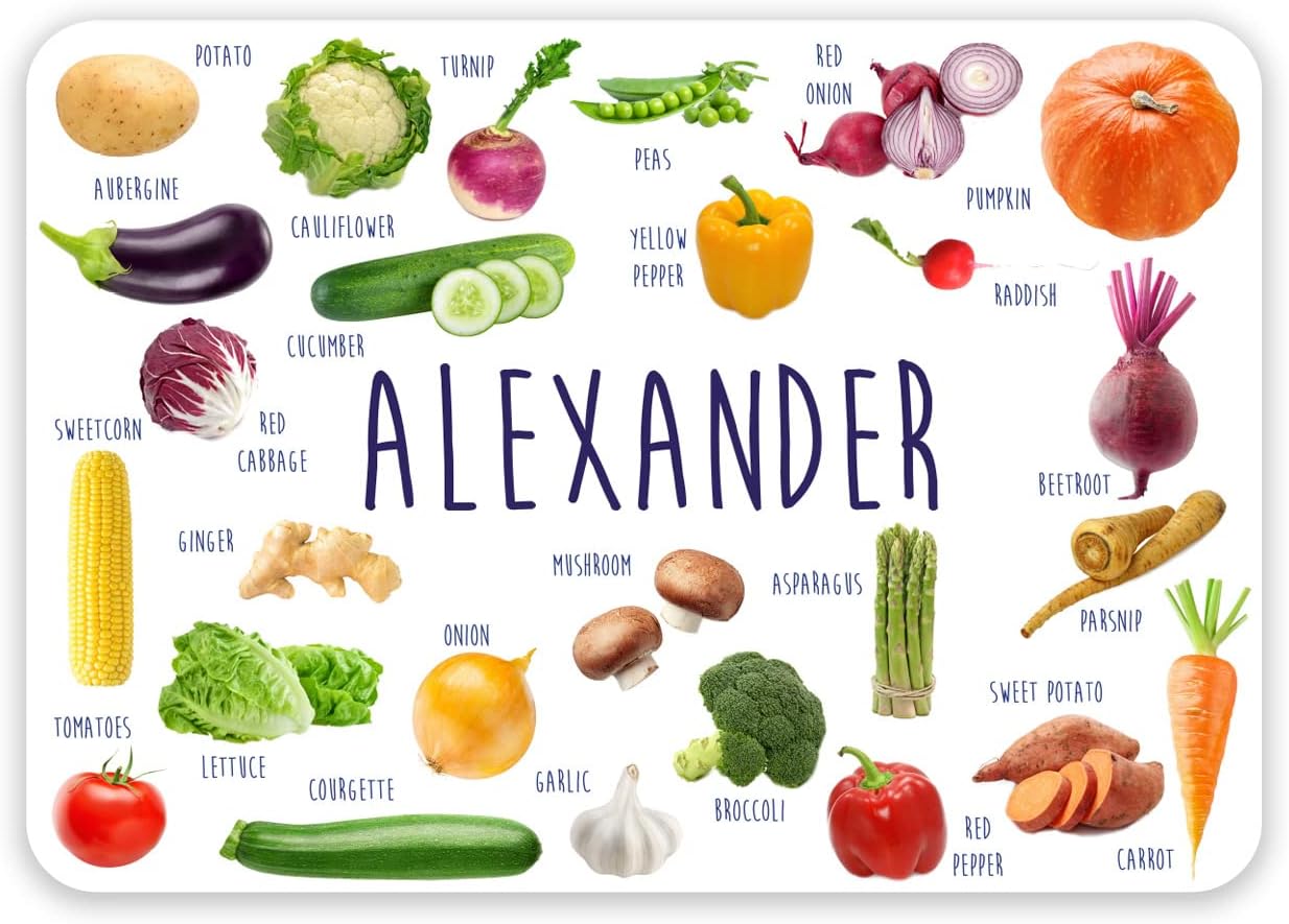 Paper Themes Personalised Placemat for Kids (Vegetables) : Amazon.co.uk ...