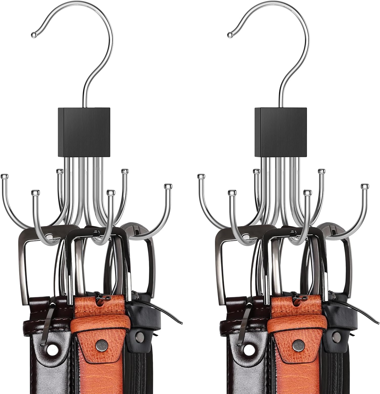 Amazon.com: Belt Hanger - 2 Pack Belt Holder for Closet, Belt Storage ...