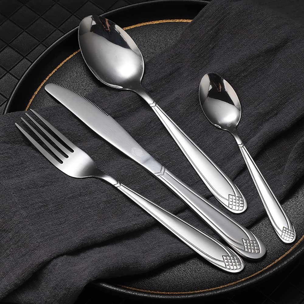 Amazon.com | 48 Pieces Silver Silverware Set, IKXO Modern Stainless ...