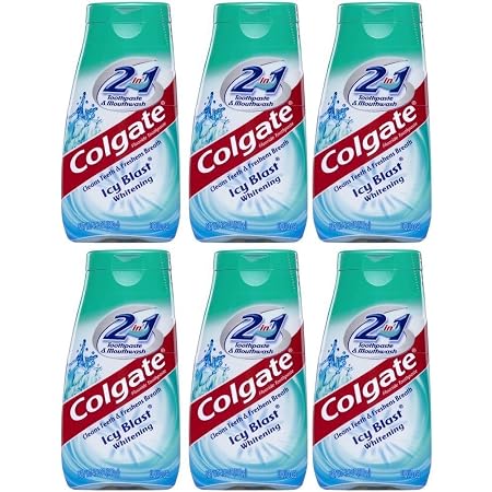 Amazon.com : Colgate 2-in-1 Whitening Toothpaste Gel and Mouthwash, Icy ...